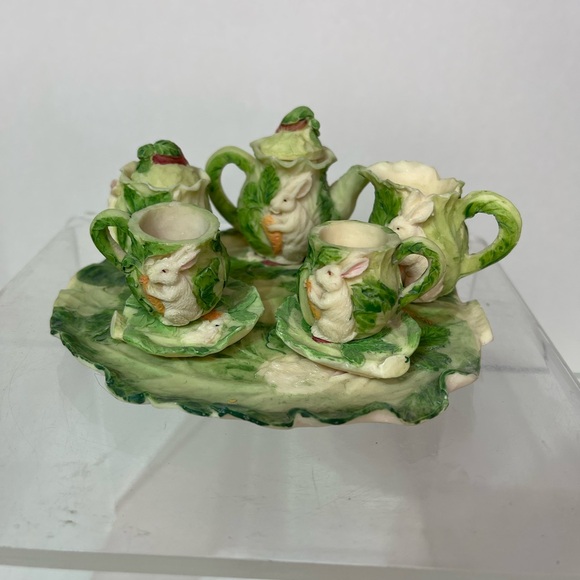 unbranded | Kitchen | Vtg 994 Mini Teapot Set Bunny Rabbit ...